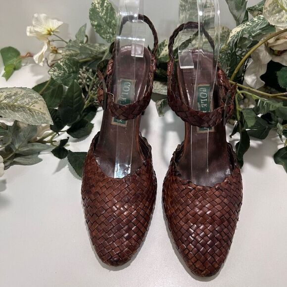 Cole Haan | Shoes | Colehaan Heels Womens Size 85 Aa Brown Strappy ...